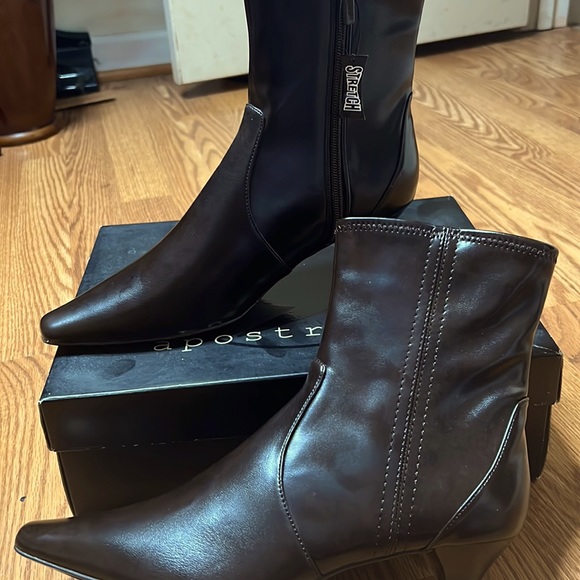 Apostrophe | Shoes | Apostrophe Brown Stretch Ankle Boots Size 8 2 ...